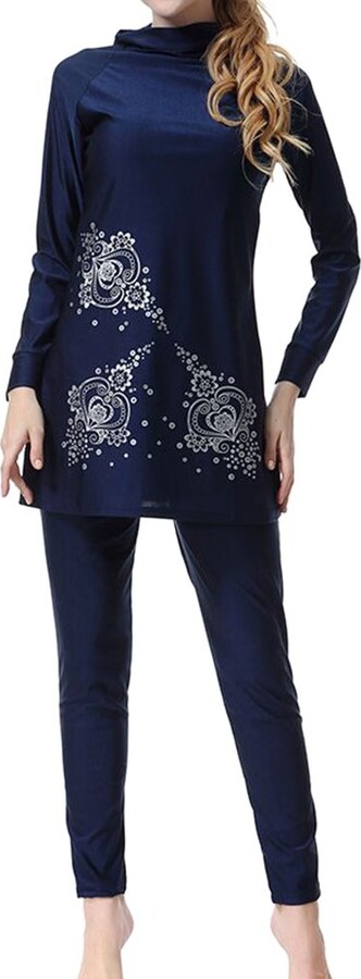 Haodasi 2 Pieces Muslim Swimsuit Women Modest Islamic Arabic Long ...