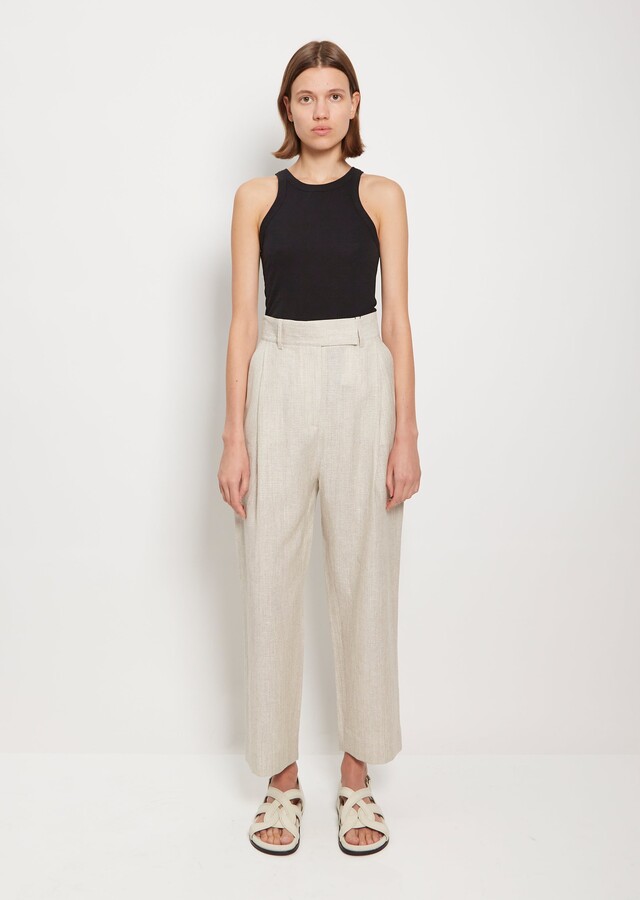 Totême Wool & Linen Deep Pleat Trousers - ShopStyle Dress Pants