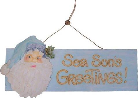 Beachcombers Coastal Life Beachcombers 19.5" Wood Santa Sea Sun's Greetings Sign - ShopStyle ...