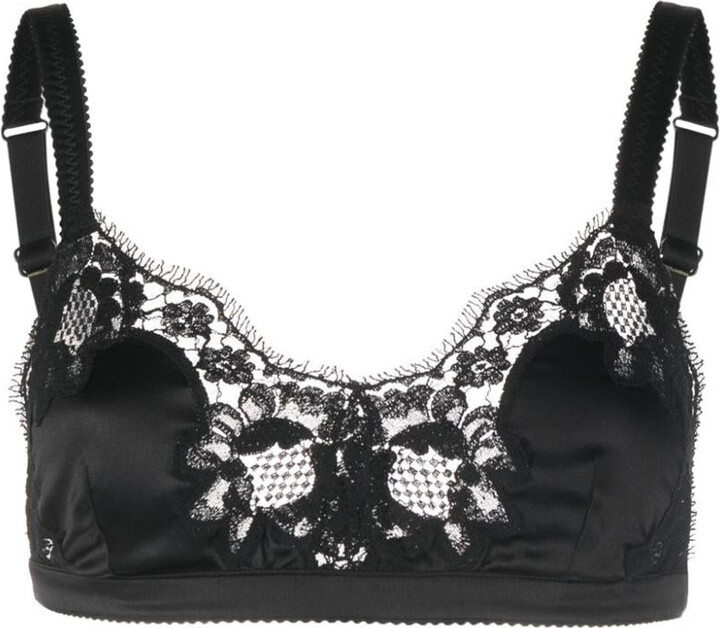 Dolce & Gabbana lace-trim satin bra - ShopStyle