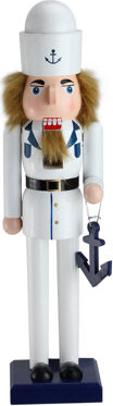 Northlight Seasonal 15" White and Blue Navy Sailor with Anchor Wooden ...