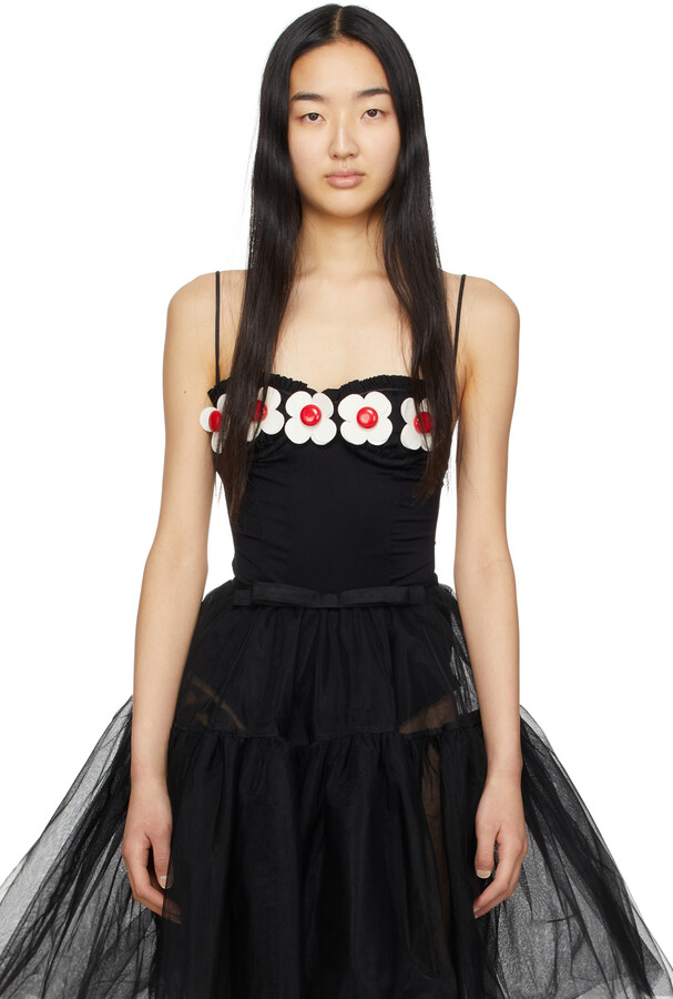 SHUSHU/TONG Black Lingerie Bodysuit - ShopStyle Tops