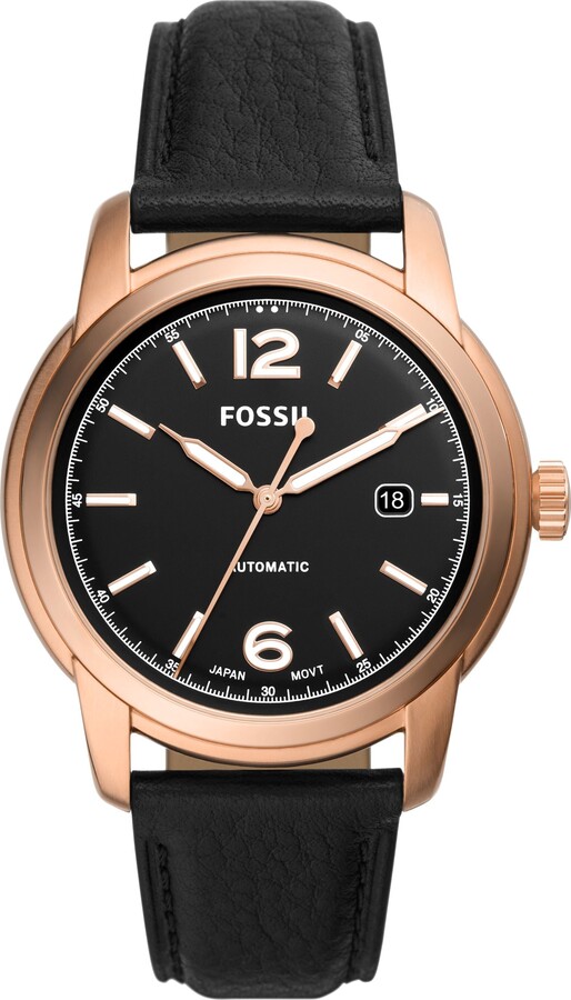 Fossil Men's Heritage Automatic, Rose Gold-Tone Stainless Steel Watch ...