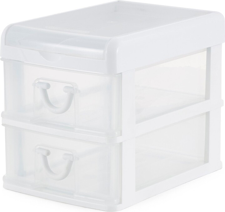 Gracious Living Clear Mini 2 Drawer Desk and Office Organizer with Flip ...