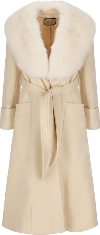 Gucci Belted Rolled-Up Cuff Coat - ShopStyle