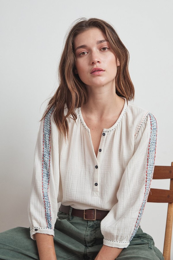 Velvet By Graham And Spencer Gabby Lyon Gauze Peasant Blouse Shopstyle