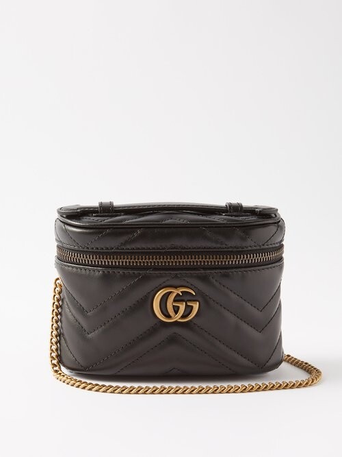 Gucci GG Marmont Vanity Mini Leather Cross-body Bag - Black - ShopStyle