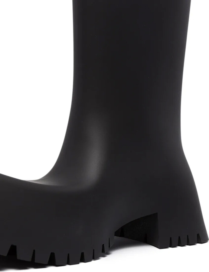 Balenciaga Trooper block-heel rubber boots - ShopStyle