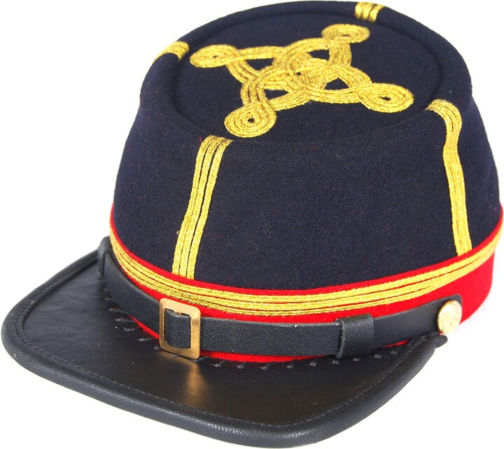 10Code US Civil War Artillery Union Leather Peak Major/Colonel Kepi ...