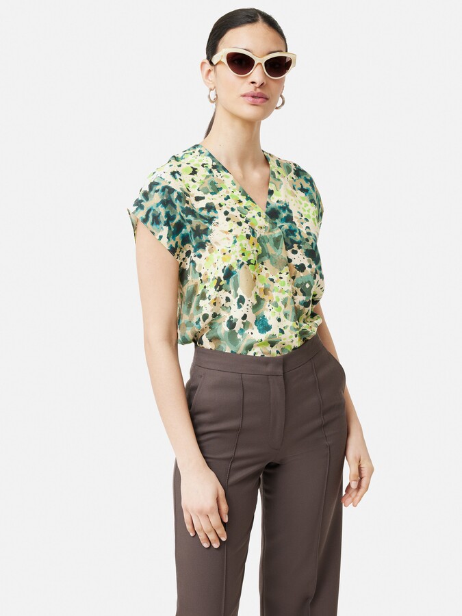 JigsawJigsaw Clouded Leopard Silk Top - ShopStyle