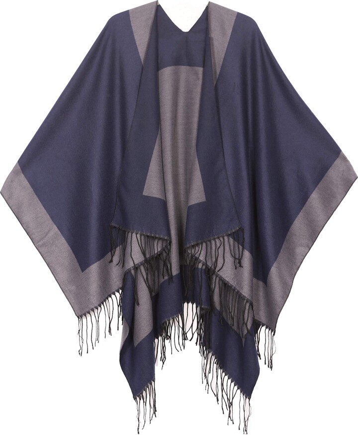 Sakkas 1927 - Avi Women's Reversible Open Front Poncho Cardigan Ruana ...