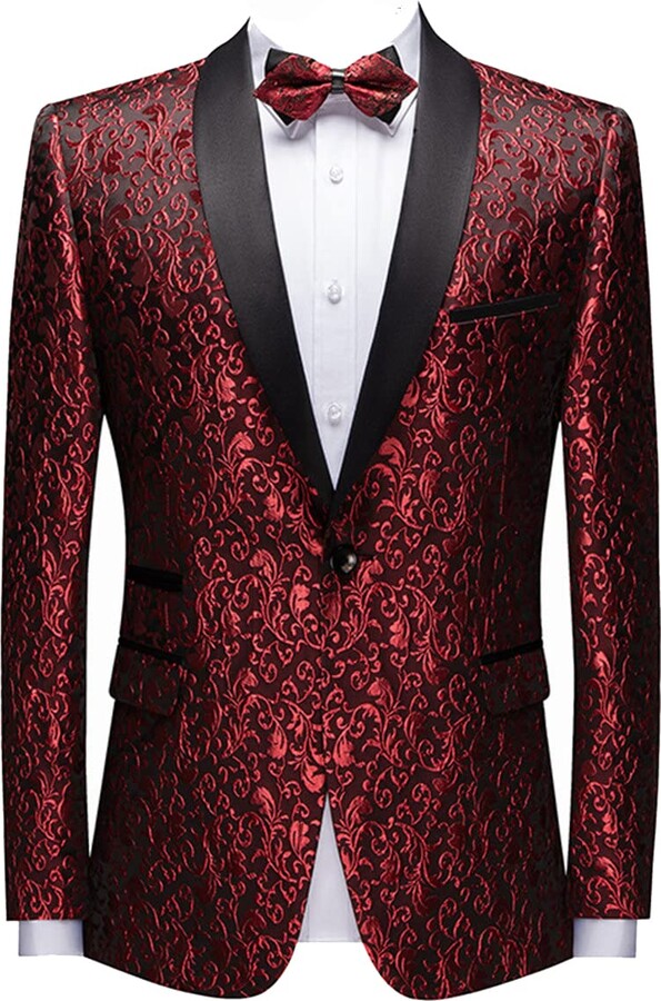 Generic Mens Jacquard Dress Suit Top Dinner Prom Wedding Suit Coat ...