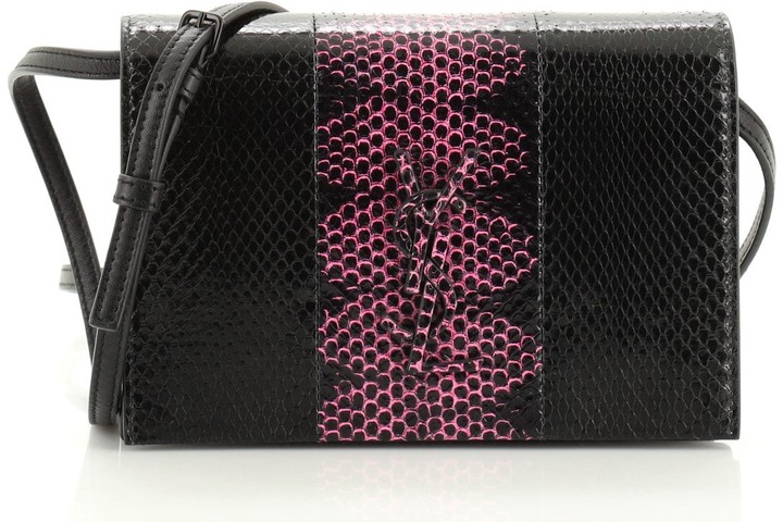 Saint Laurent Classic Monogram Wallet on Strap Python Toy - ShopStyle