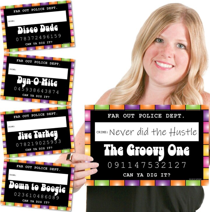 Big Dot of Happiness 70's Disco - Party Mug Shots - Photo Booth Props ...