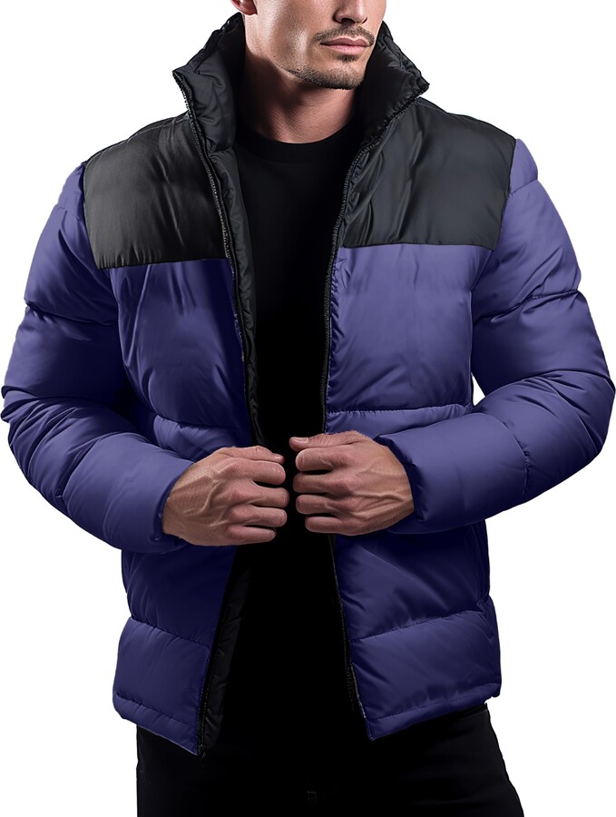URBAN BUCK Mens Puffer Jacket Retro Heavyweight Henry Blue Premium ...