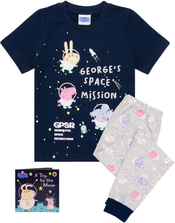 Peppa Pig George Pyjamas For Boys & Girls | Kids Space Mission T Shirt ...