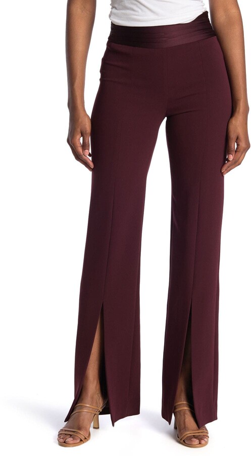 Jonathan Simkhai Crepe Back Satin Front Slit Pant - ShopStyle