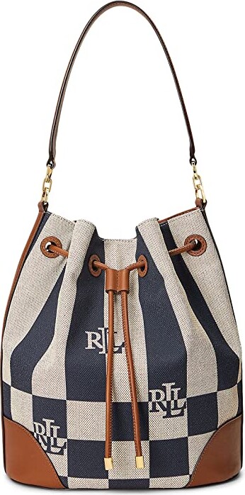 Lauren Ralph Lauren Andie 25-Drawstring-Large (Vanilla Lauren Tan Logo ...