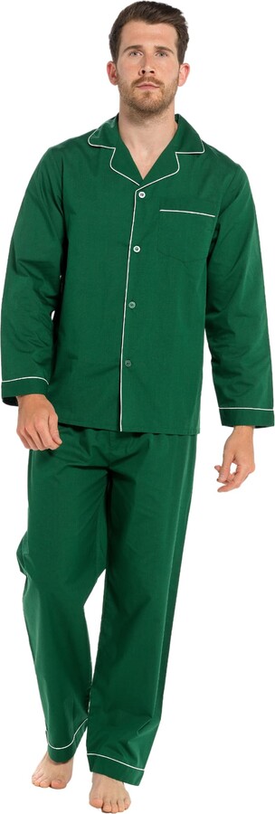 Lora Dora Mens Traditional Pyjamas Emerald Green M - ShopStyle Sleepwear