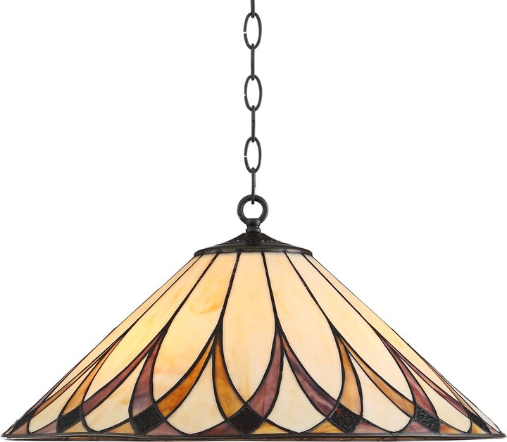 Robert Louis Tiffany Bronze Pendant Light 19 3/4" Wide Mission Amber ...