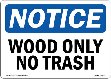 SignMission Wood Only No Trash Sign - ShopStyle Desks