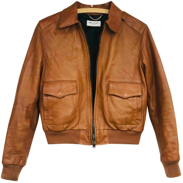 Saint Laurent Camel Leather Jackets - ShopStyle