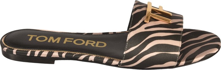 Tom Ford Animal Print Sliders - ShopStyle Sandals
