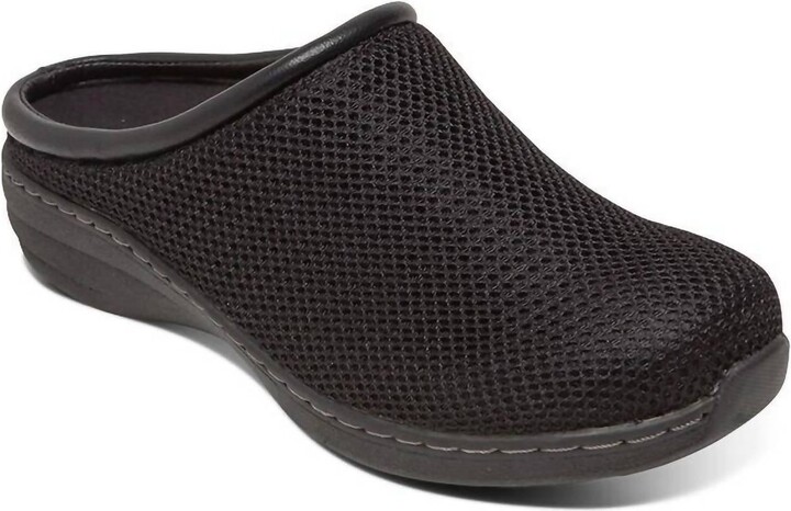 Aetrex Robin Slip Resistant Clog in Black Mesh - ShopStyle