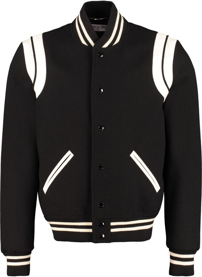 Saint Laurent Teddy Wool Bomber Jacket - ShopStyle