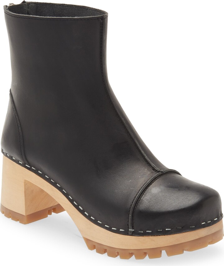 Swedish Hasbeens Stitchy Block Heel Bootie - ShopStyle Platform Boots
