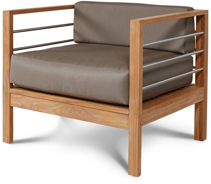Curated Maison Leon Teak Outdoor Club Chair With Sunbrella Charcoal ...