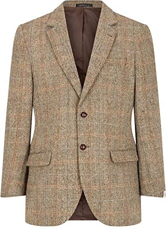 WALKER AND HAWKES - Men's Harris Tweed Blakemore Blazer - White Sand ...