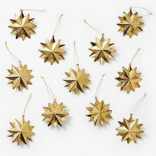 Threshold designed w/Studio McGee Set of 11 Hammered Gold Metal Star ...