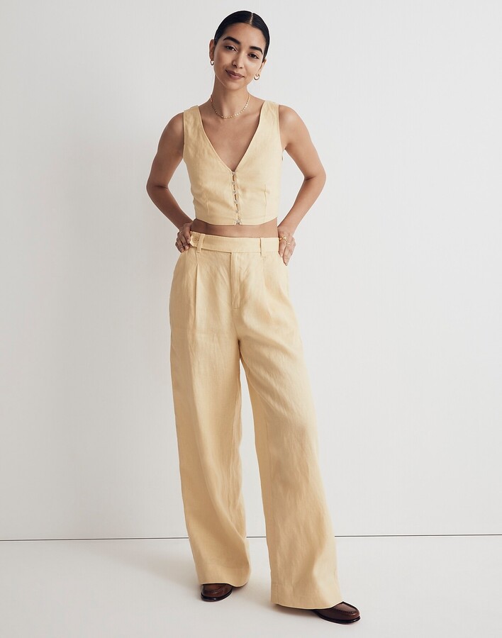 Madewell The Harlow Wide-Leg Pant in 100% Linen - ShopStyle