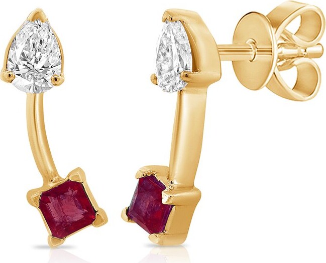 Sabrina Designs 14K 0.42 Ct. Tw. Diamond & Ruby Studs - ShopStyle Fine Earrings