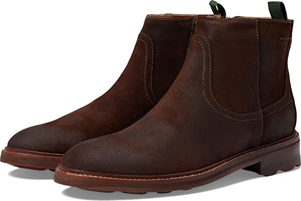 Johnston & Murphy Collection Welch Side Zip Boot (Brown Waxed) Men's ...