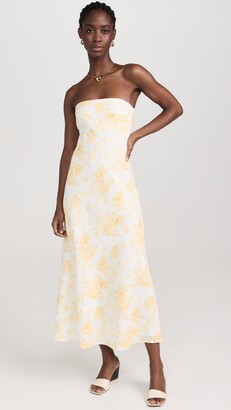 WAYF Tie Back Puff Sleeve Midi Dress - ShopStyle