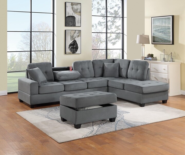 Yehha L-Shaped Sectional Sofa with Storage Ottoman - ShopStyle