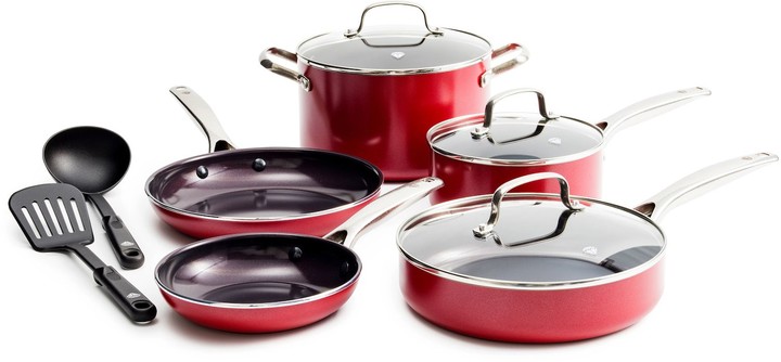 Red Diamond 10-pc. Ceramic Nonstick Cookware Set As Seen on TV - ShopStyle