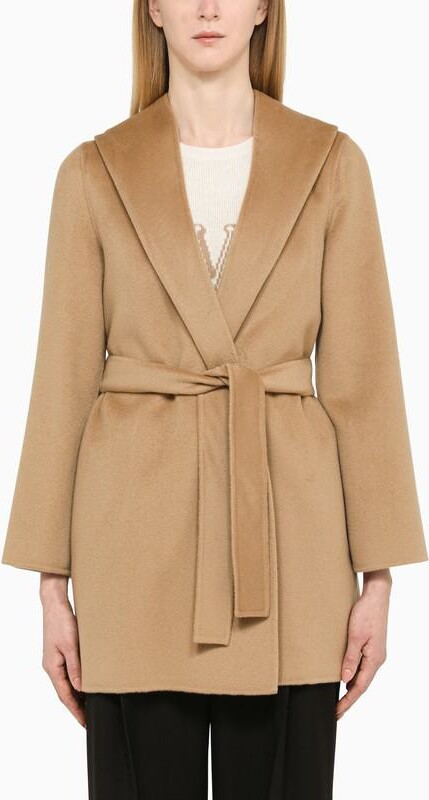 Studio Max Mara Short camel coat - ShopStyle