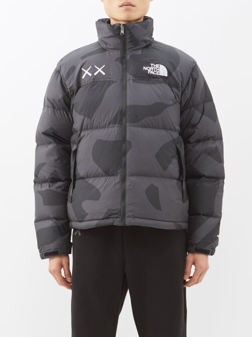The North Face Xx Kaws - Retro Nuptse 1996 Camouflage-print Down Jacket - Black - ShopStyle