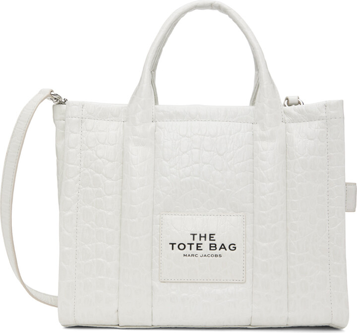 Marc Jacobs White 'The Croc-Embossed Medium' Tote - ShopStyle Shoulder Bags
