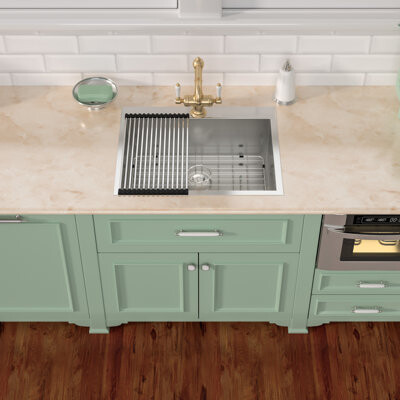 Mocoloo 25" L x 22"W Drop-In Stainless Steel Laundry Sink 12" Deep ...