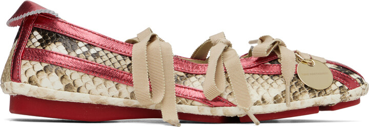 KIKO KOSTADINOV Off-White & Red Lella Hybrid Ballerina Flats - ShopStyle