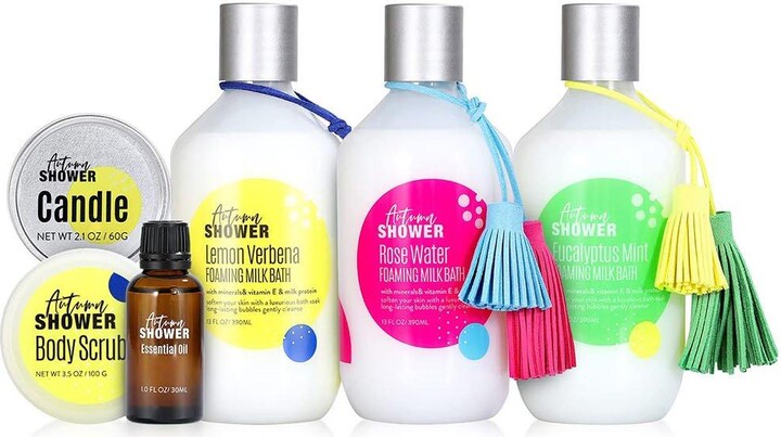 Living and Home 6Pcs Bubble Bath Gift Set Shower Foaming Milk Bath with ...