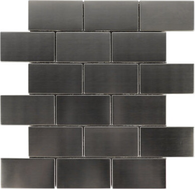 Symple Stuff Bomford Metal Stainless Steel Brick Joint Mosaic Wall Tile ...