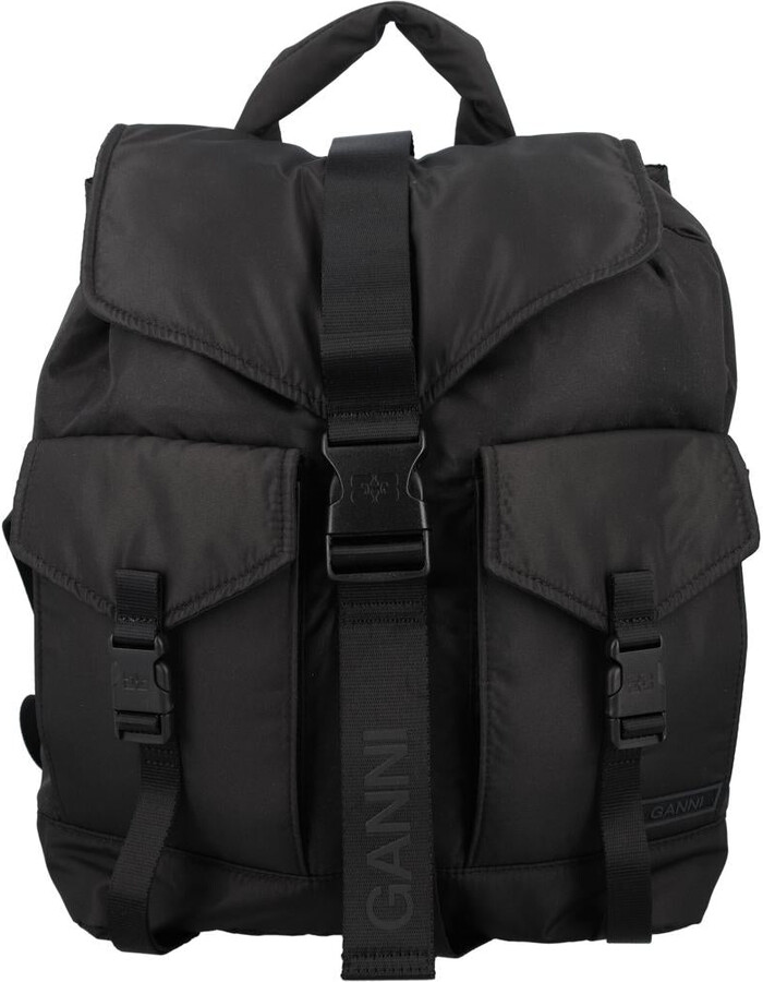 Ganni Black Tech Backpack - ShopStyle