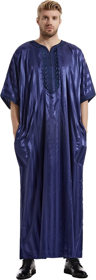 MODSGUE Prayer Clothing for Men Ethnic Robes Islamic Islamic Gown ...