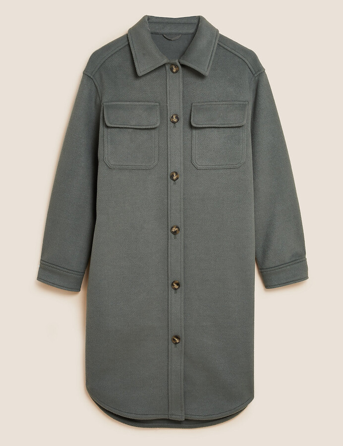 Marks and Spencer The Longline Shacket - ShopStyle Jackets