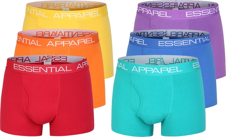 The Essentials Wardrobe Mens TEW 6 Pack Mens Boxer - Small - Bright ...